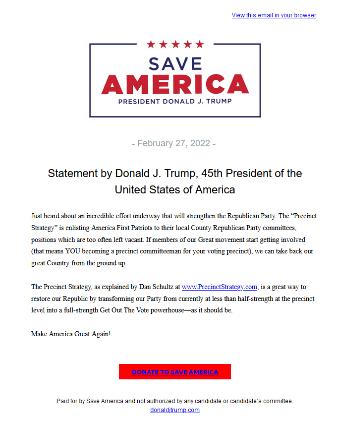 Precinct Strategy Best private political action results. Dan Schultz ...