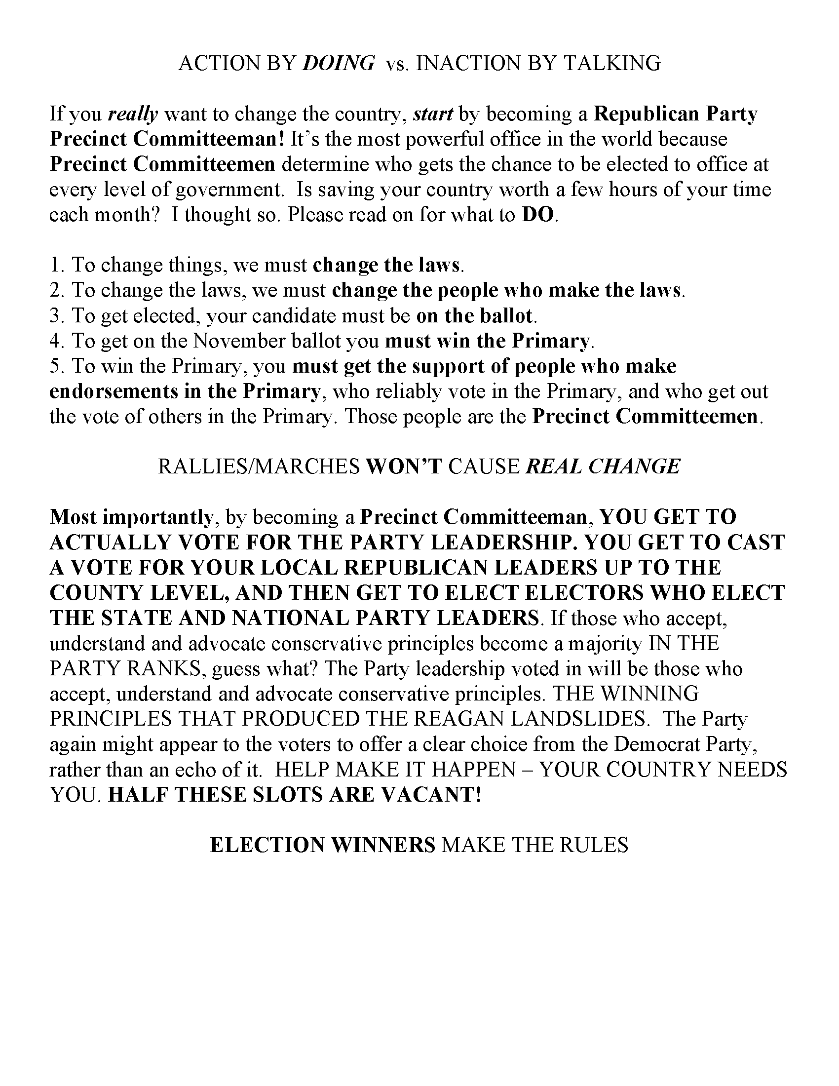 Precinct Strategy RINOs, primaries, & precincts. Dan Schultz February ...