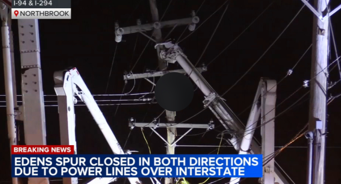 Major Shutdown on Edens Expressway After Crash Topples Light Pole ...