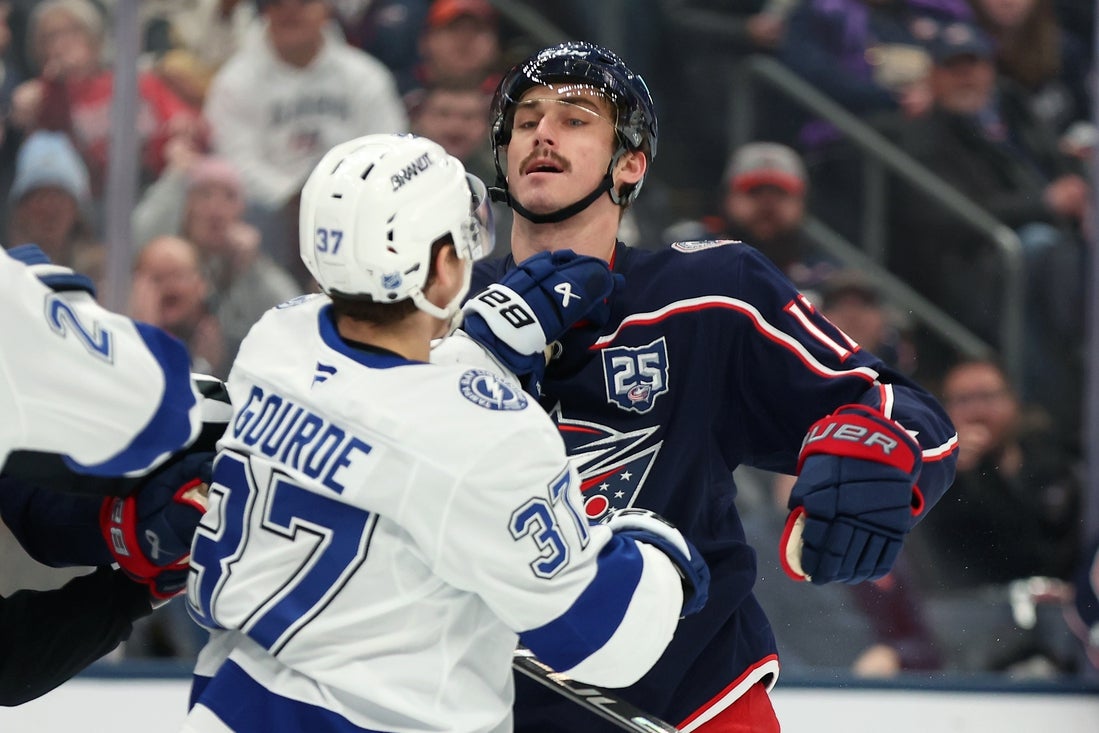 Mason Marchment (hat trick), Jackets end Lightning’s point streak ...