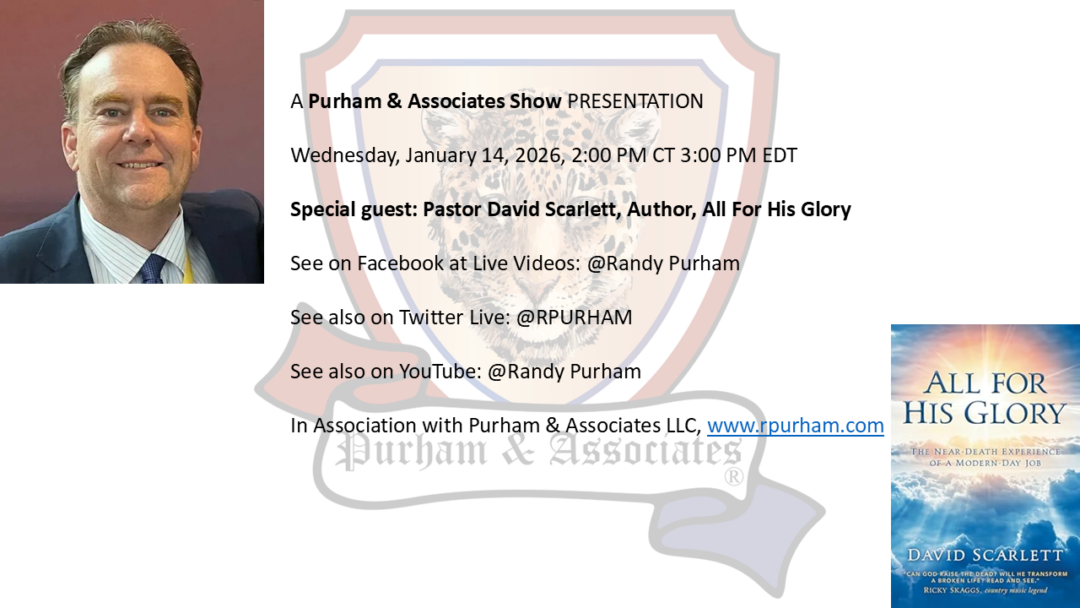 Special guest: Pastor David Scarlett, Author, All For His Glory – [your ...