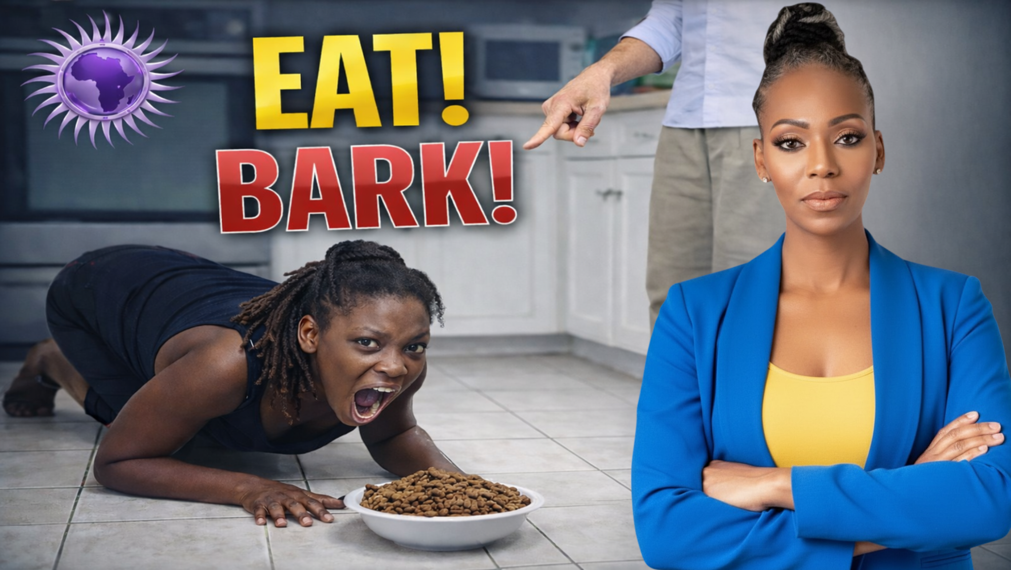 Black Woman Eats Dog Food and Barks Under Commands By Her White Husband ...