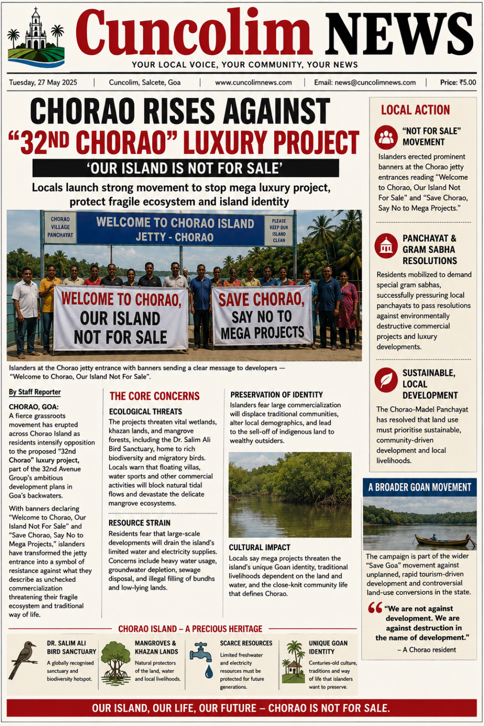 CHORAO RISES AGAINST “32ND CHORAO” LUXURY PROJECT “OUR ISLAND IS NOT ...