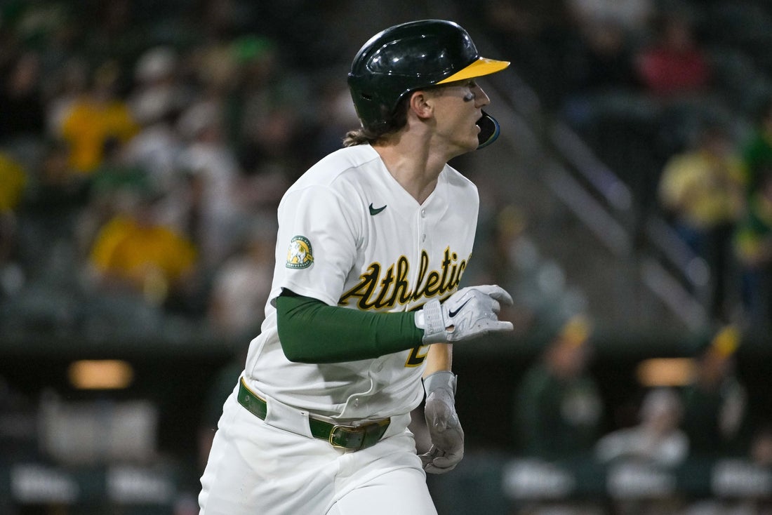 Athletics’ Zack Gelof, Nick Kurtz look to create more runs vs. Angels ...