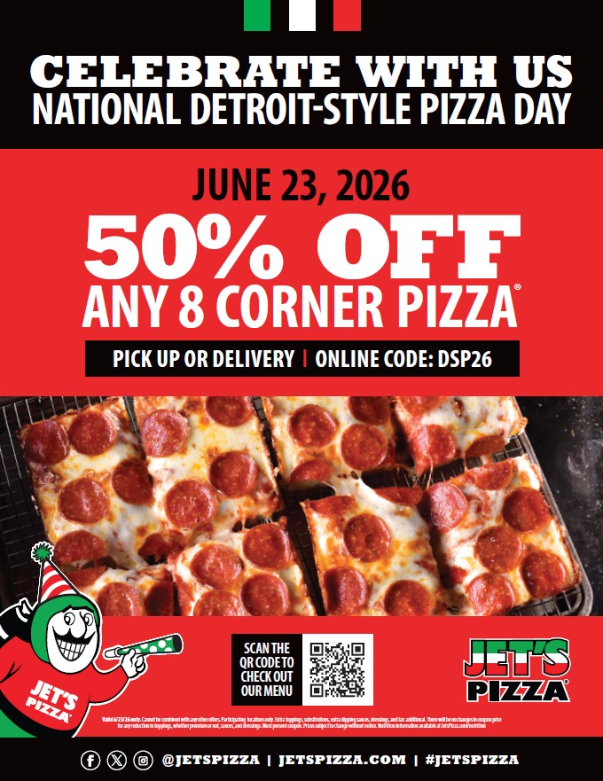 Jet’s Pizza Celebrates National Detroit-Style Pizza Day On June 23 With ...